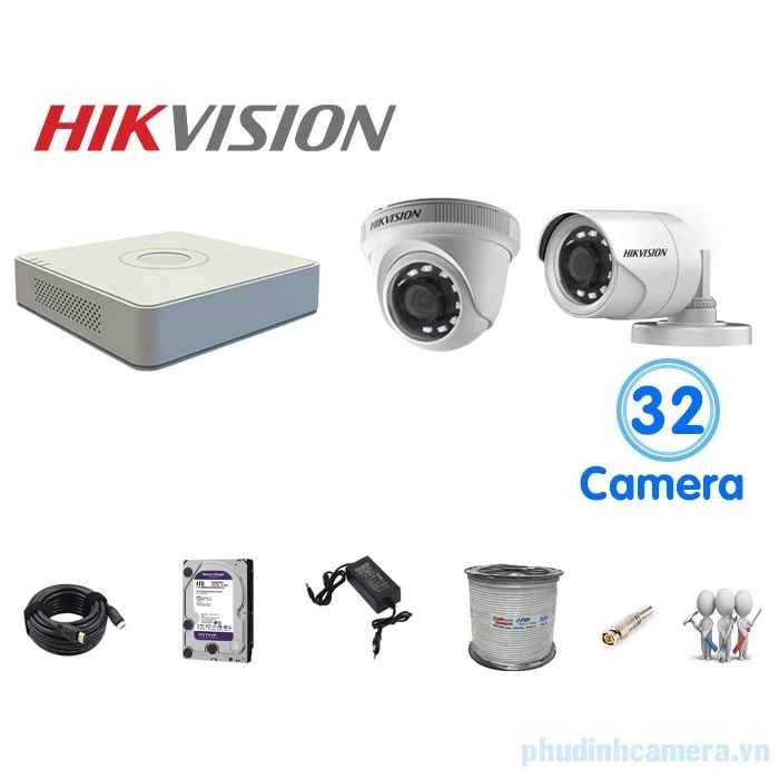 Trọn bộ 32 Camera HDTVI HIKVISION FULL HD | cameraphudinh.com.vn